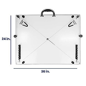 Pacific Arc Table Top Drawing Board with Parallel Bar, White, 24 inches by 36 inches