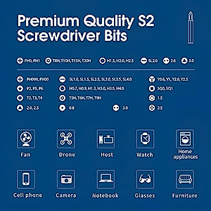 LIFEGOO Mini Electric Screwdriver, 62 in 1 Cordless Precision Power Screwdriver Set with 48 Bits, LED Lights Magnetic Mat, Rechargeable Repair Tool Kit for Phone Watch Camera Laptop PC