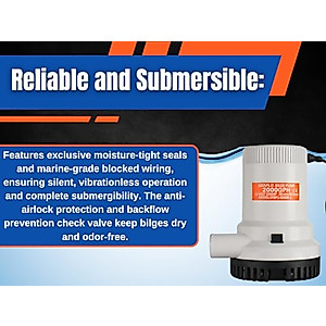SEAFLO 01-Series 12v 2000 GPH Bilge Pump- 4 Year Warranty!