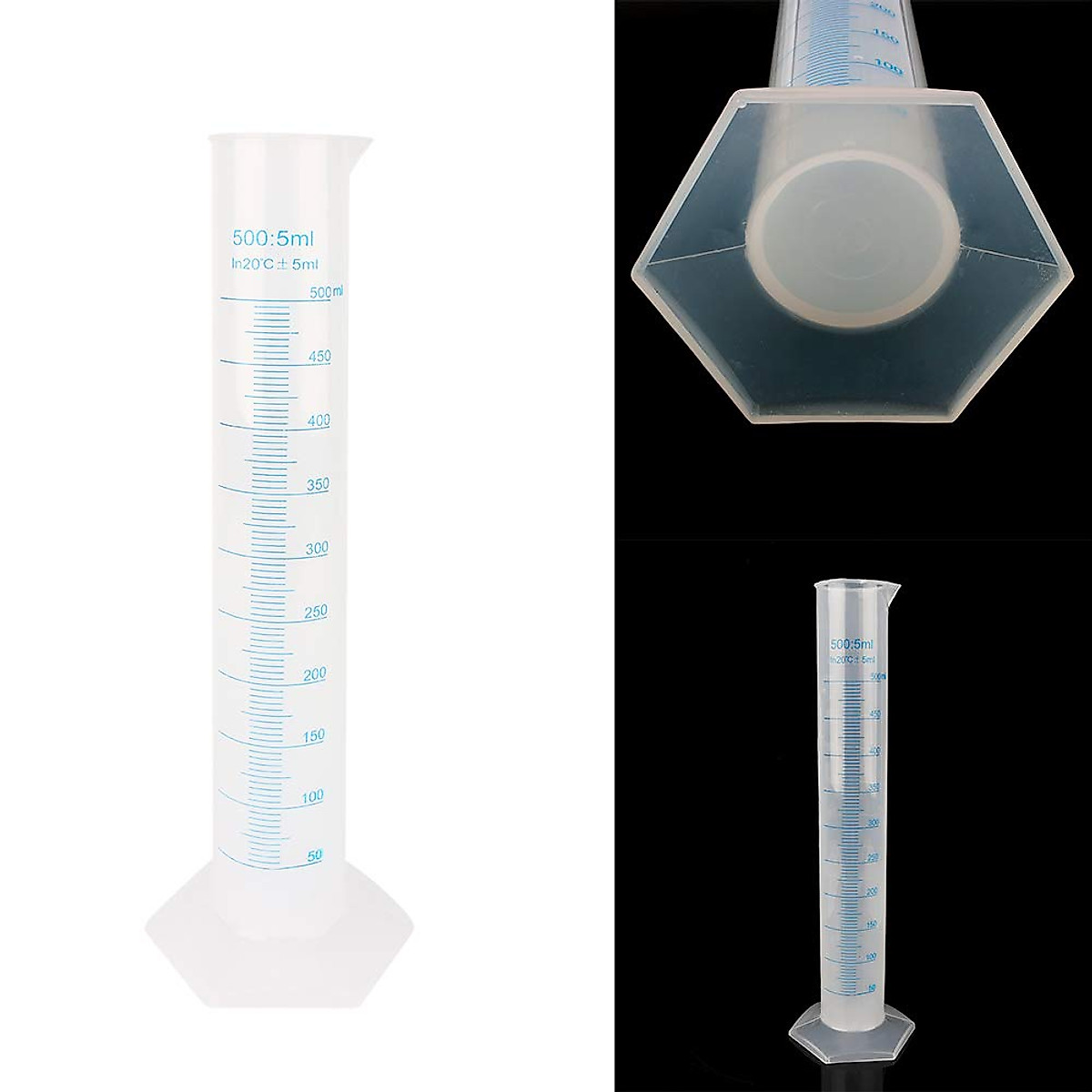 Plastic Graduated Cylinders, 500ml Measuring Cylinder, Ideal for Home and School Science Lab for Home and School Science Laboratory Supplies