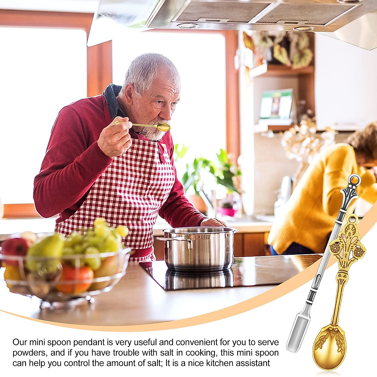 30 Pieces Mini Shovel Medicine Spoon, Mini Shovel Tableware Charm Pendants and Micro Scoops Pendants Alloy Spoon Pendant Charms for Home Supplies Pendants Necklace, 6 Style