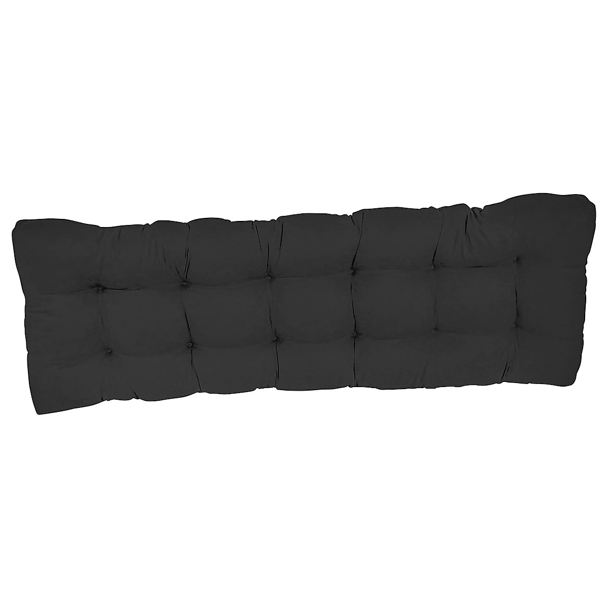 Blazing Needles Microsuede Tufted Bench Cushion, 60" x 19", Black