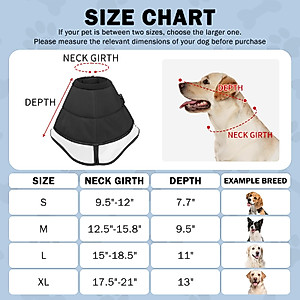 SCENEREAL Dog Cone for Dogs After Surgery, Adjustable Dog Cone Collar Alternative to Stop Licking for Wound Care, Spay, Neuter, Soft Recovery Cone for Medium Large Size Dog, E-Collar Neck Collar