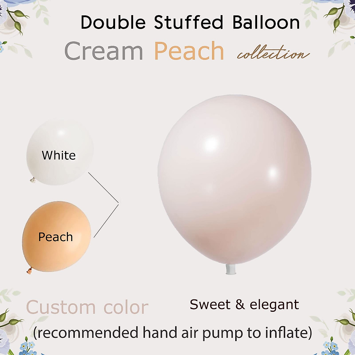 Burnt orange Balloon Garland Arch Kit 120pcs Double Stuffed Pumpkin Orange and Cream Peach fall balloon for Autumn Wedding Boho Teddy Bear Baby Shower, Birthday Decorations