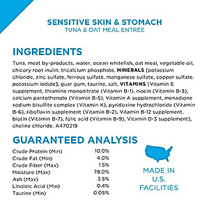 Purina Pro Plan Sensitive Skin And Stomach Wet Cat Food Variety Pack, Sensitive Skin And Stomach Entrees - (24) 3 oz. Cans