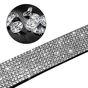 Haoyueer Rhinestone Dog Collar, Cute Dazzling Sparkling Soft Suede Leather Dog Cat Rhinestone Collar Crystal Diamond Pet Dog Puppy Collar(Pink,S)