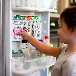 Storage Theory Food Pouch Hanger Organizer for Kitchen Pantry, Cabinet and Refrigerator - Peel and Stick Storage for Applesauce, Yogurt, Baby Food Pouches - 2 pk