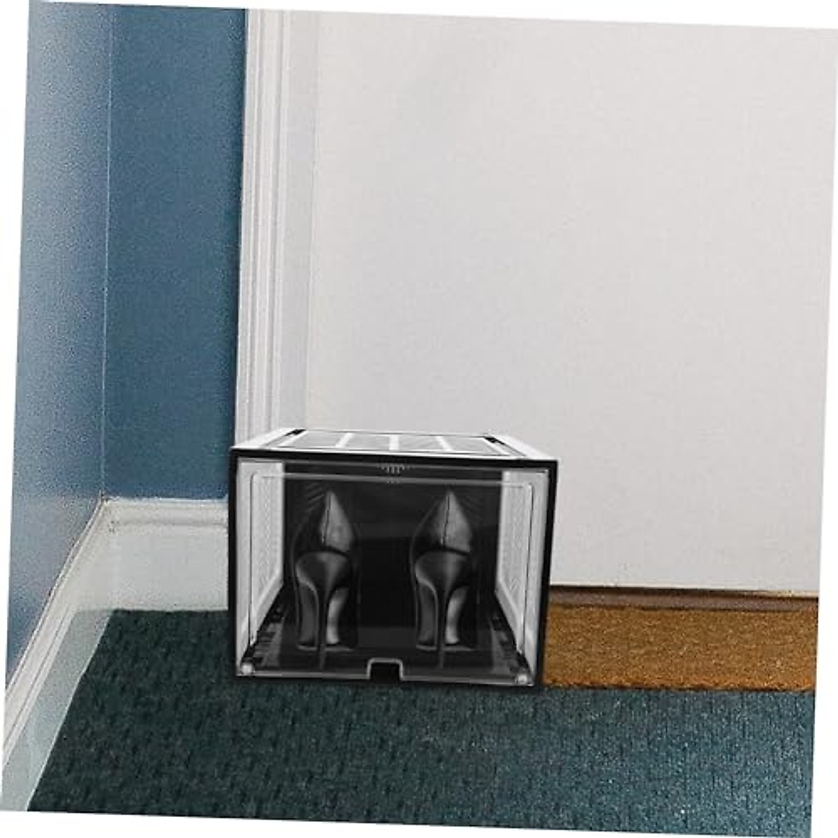 GATHINESS 2pcs Boxes Box stackable Shoe Storage foldable shoes container Sneaker Storage Organizer For Cabinets Storage Box shoe large Showcase superimposed thicken sneaker box -