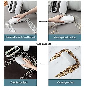 (2 PCS) Reusable Handheld Crumb Sweeper, Nutshell Soft Bristles Debris Collector for Table, Mat, Bed Sheets, Sofas, Clothes Cleaning Brush