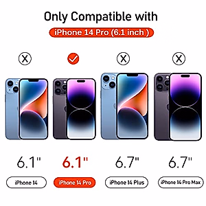 ivoler Screen Protector [3+3 Pack] for iPhone 14 Pro 6.1 inch [3 Pack] with [3 Pack] Camera Lens Protector, Double Shatterproof Tempered Glass [Easy Installation Frame] [9H Hardness] [99.99% HD Clear]
