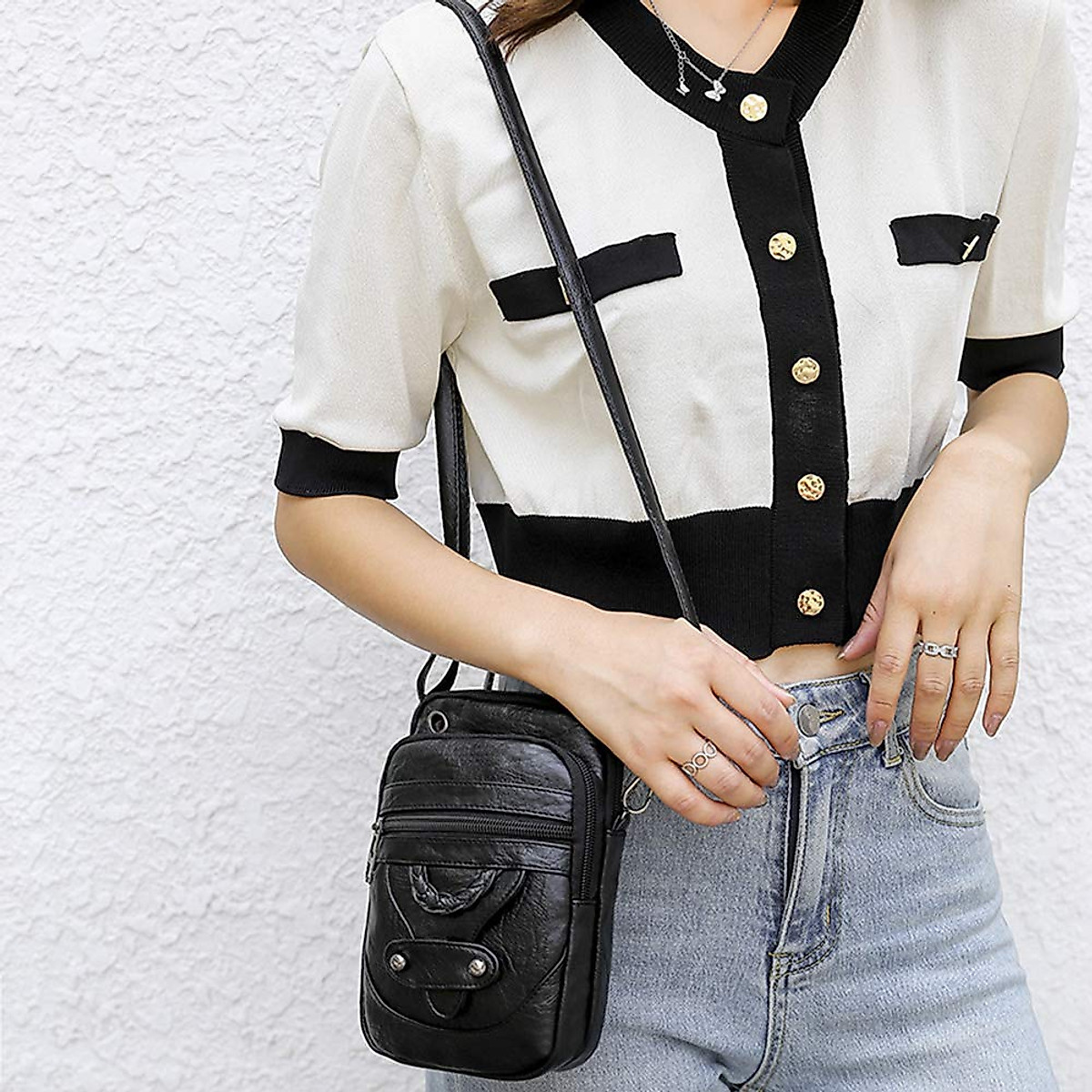 YFGBCX Small Crossbody Bag Cell Phone Purse Wallet with Multiple Compartments, Soft PU Leather Small Wallet Phone Bag Shoulder Bag