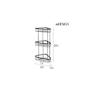 mDesign Metal Bathroom Shelf Unit - Freestanding Vertical Storage for Organizing and Storing Hand Towels, Body Lotion, Facial Tissues, Bath Salts - 3 Shelves, Hyde Collection - Matte Black