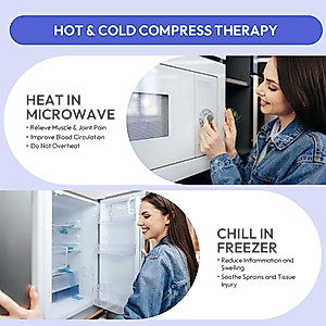 MEISENHOME Microwavable Heating Pad for Neck and Shoulders, Weighted Microwave Moist Neck Wrap for Pain Relief Sore Muscle Stress Tension, Heated Wrap with Aromatherapy, Hot & Cold Compress, Purple