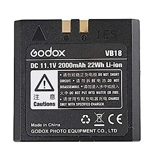 GODOX VB18 Battery Replacement,DC 11.1V 2000mAh Lithium Battery Pack for V860II V850 V860C V860N Speedlite Flash
