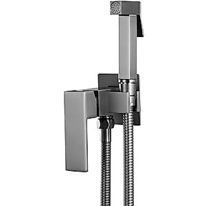 GTFDXJ Handheld Bidet Sprayer, Toilet Shower Kit, Brushed Gray Brass Bidet Toilet Sprayer Bidet Sprayer Kit, Toilet Sprayer with Hose and Mixing Valve