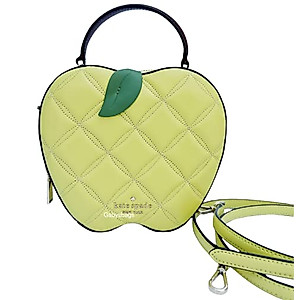 Kate Spade Honeycrisp Apple Novelty Crossbody Quilted Leather Green Multi