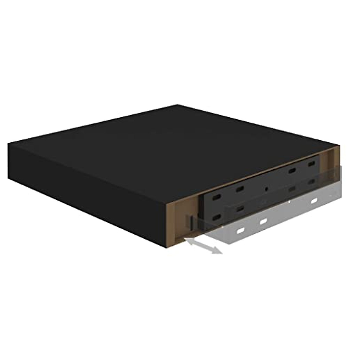 homiuse 2 Pack Floating Shelves 9.1" Wall Shelves for Bathroom Shelf Decor Floating Shelf Bracket Wall Mounted Shelves for Bedroom Hanging Shelves for Wall Storage Small Shelf Black Shelves MDF