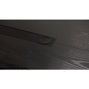 Zuri Furniture 79" Modern Ford Executive Desk with Filing Cabinets - Black Oak