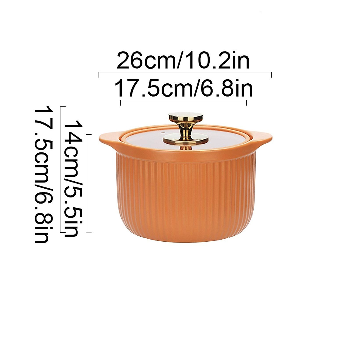 Cooking Pot Ceramic stew pot Round Ceramic Casserole with Glass Lid Classic Earthenware Pot Kitchen Supplies Multifunctional Soup Crock Stockpot Saucepan Stew Pot Casserole Cooking clay pot (Color :