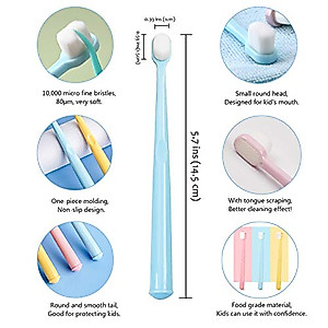 EasyHonor Baby Toothbrush & Toddler Toothbrush for Age 4-12 Years Old, Extra Soft Toothbrush with 10000 Soft Floss Bristle for Baby Gum Care. (6Pcs)