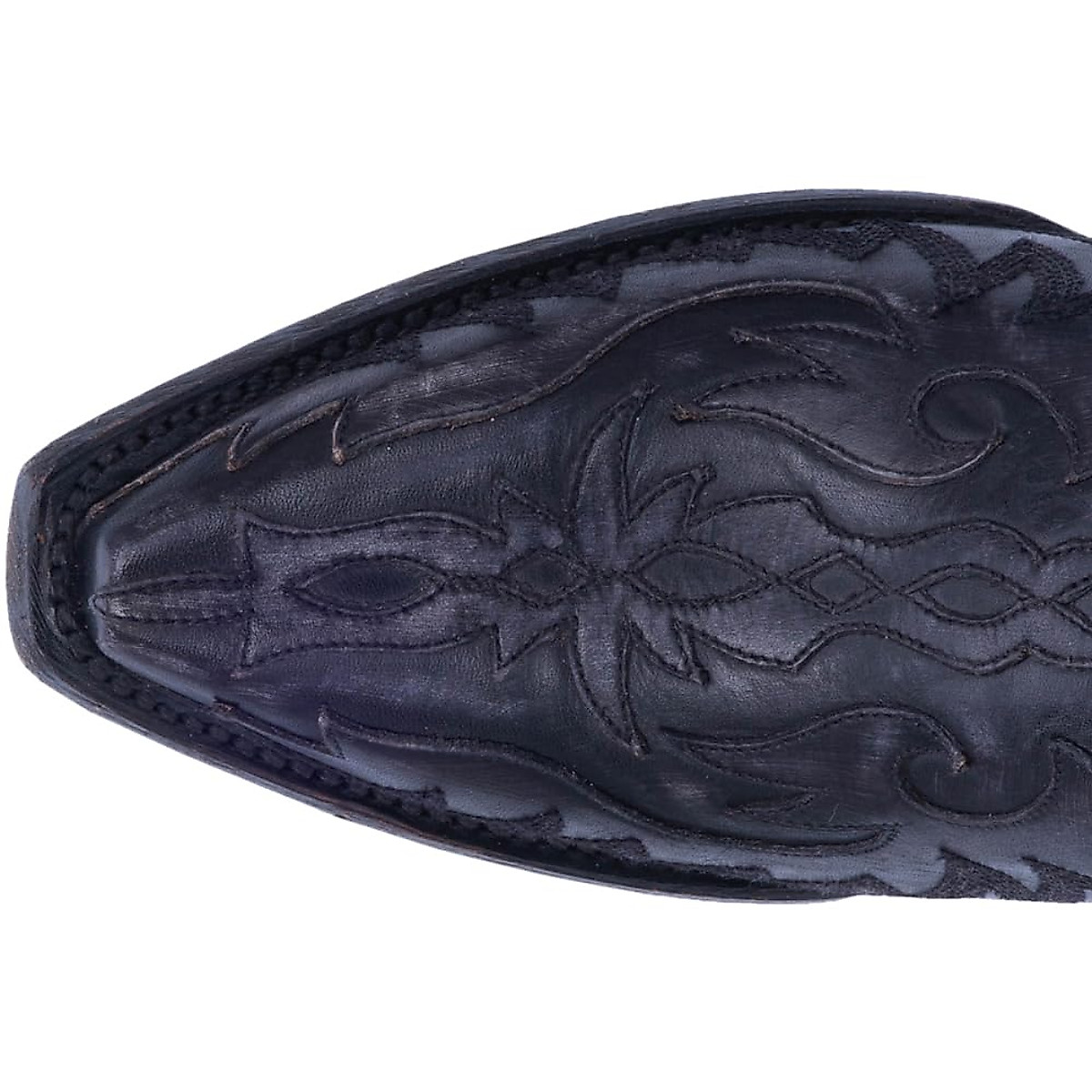 Dan Post Womens Hallie Tooled-Inlay Embroidery Snip Toe Casual Boots Knee High Low Heel 1-2" - Black - Size 6 M