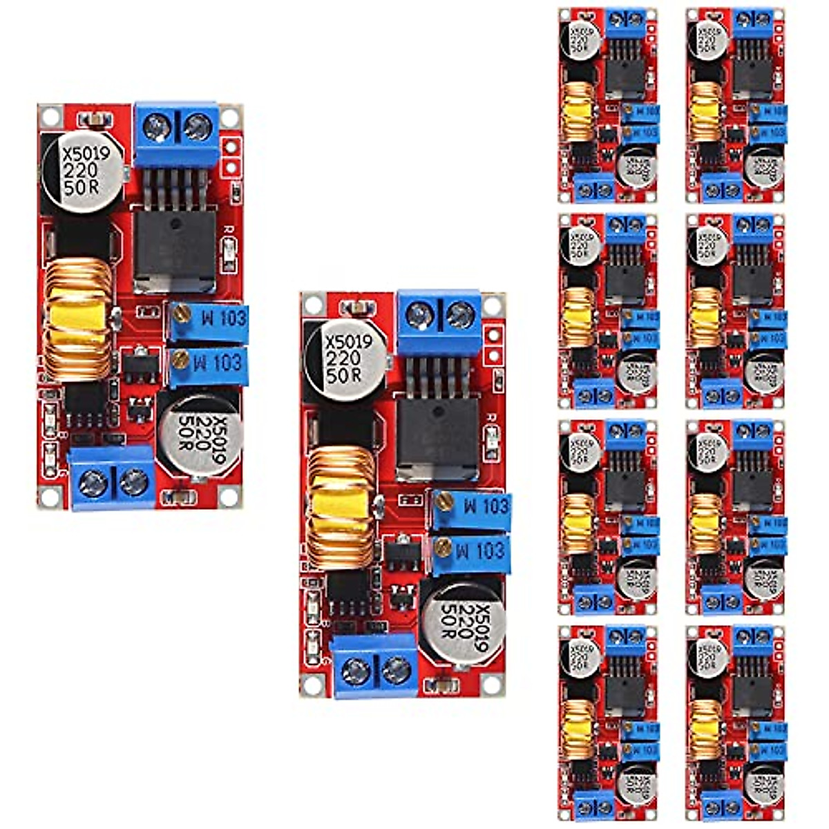 Dorhea 10PCS XL4015 5A DC to DC CC CV Step Down Charging Board Lithium Battery Buck Converter Charger Adjustable Power Supply Module Lithium Charger Module
