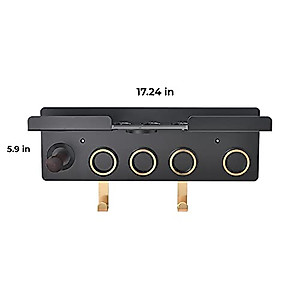 Wall Mount Holder for Dyson Supersonic Hair Dryer and Airwrap Styler, 2 in 1 Blow Dryer Accessories Organizer Storage Rack with Hook, Storage Attachment for Dyson Diffuser & Long Barrel