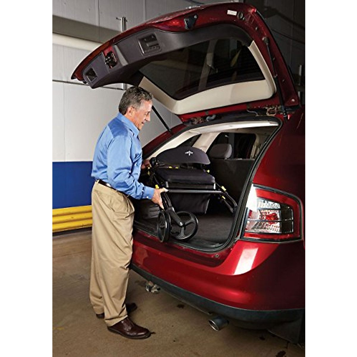 Medline Premium Empower Rollator Walker with Seat, Folding Rolling Walker with 8-inch Wheels, Black, 1 Count (Pack of 1)