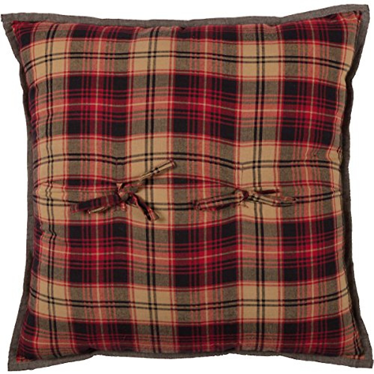 VHC Brands Rustic & Lodge Pillows & Throws-Cumberland Patchwork 18" x 18" Pillow, 18x18, Chili Pepper Red