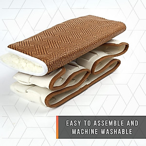 PrimePets 16 inch Cat Bed for Indoor Cats, with Reversible Mat, Anti Slip Washable Sleeping Bed for Small Breed Pets Dogs Animals, Square