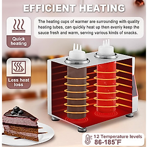 Saladulce Electric Cheese Sauce Warmer Nacho Cheese Dispenser Warmer with 22oz Bottles, Bottle Warmer for Cheese Chocolate Hot Fudge Caramel 86-185℉ 110V