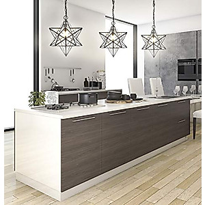 JONATHAN Y JYL9035C Stella 12" Moravian Star Metal/Mercury Glass LED Flush Mount Glam Dimmable for Kitchen Hallway Bathroom Stairwell, Oil Rubbed Bronze/Clear