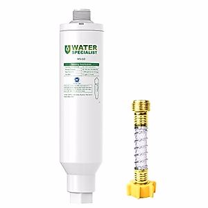 Waterspecialist Garden Hose Water Filter with Hose Protector, Compatible with Mist Cooling System, Reduces Chlorine, Bad Taste and Odor for Gardening and Pets