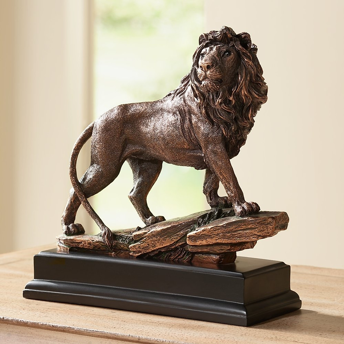 Kensington Hill Regal Lion 11" High Sculpture in a Bronze Finish