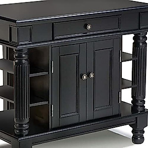 Homestyles Americana Black Kitchen Island with Open Shelving by Home Styles