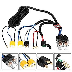 KASLIGHT H4 Relay Harness 1Set 2 Headlight Harness H6054 7x6 6054 Headlight H4 Relay Harness Toyota Pickup Headlights H4 Wiring Harness Kit For Toyota 95-97 Tacoma 88-95 Pickup Fix Dual Ground Problem