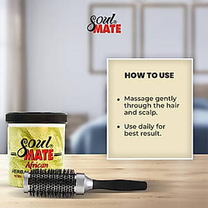 Soulmate African Herbal Hair Grow Cream 12.5 oz | Moisturizing Cream with Jojoba Oil for Smooth & Shiny Hair | Pure Remedy for Scalp Thinning, & Breakage | Natural Conditioner for All Hair Types