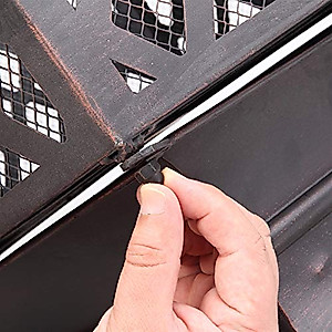 Fire Pit,22" Hexagonal Shaped Iron Brazier Wood Burning Fire Pit Decoration for Patio Backyard Garden Beach Camping Picnic