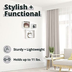 Greenco 3 Cube Floating Shelf, Easy-to-Assemble Floating Wall Mount Shelves for Bedrooms and Living Rooms, White Finish