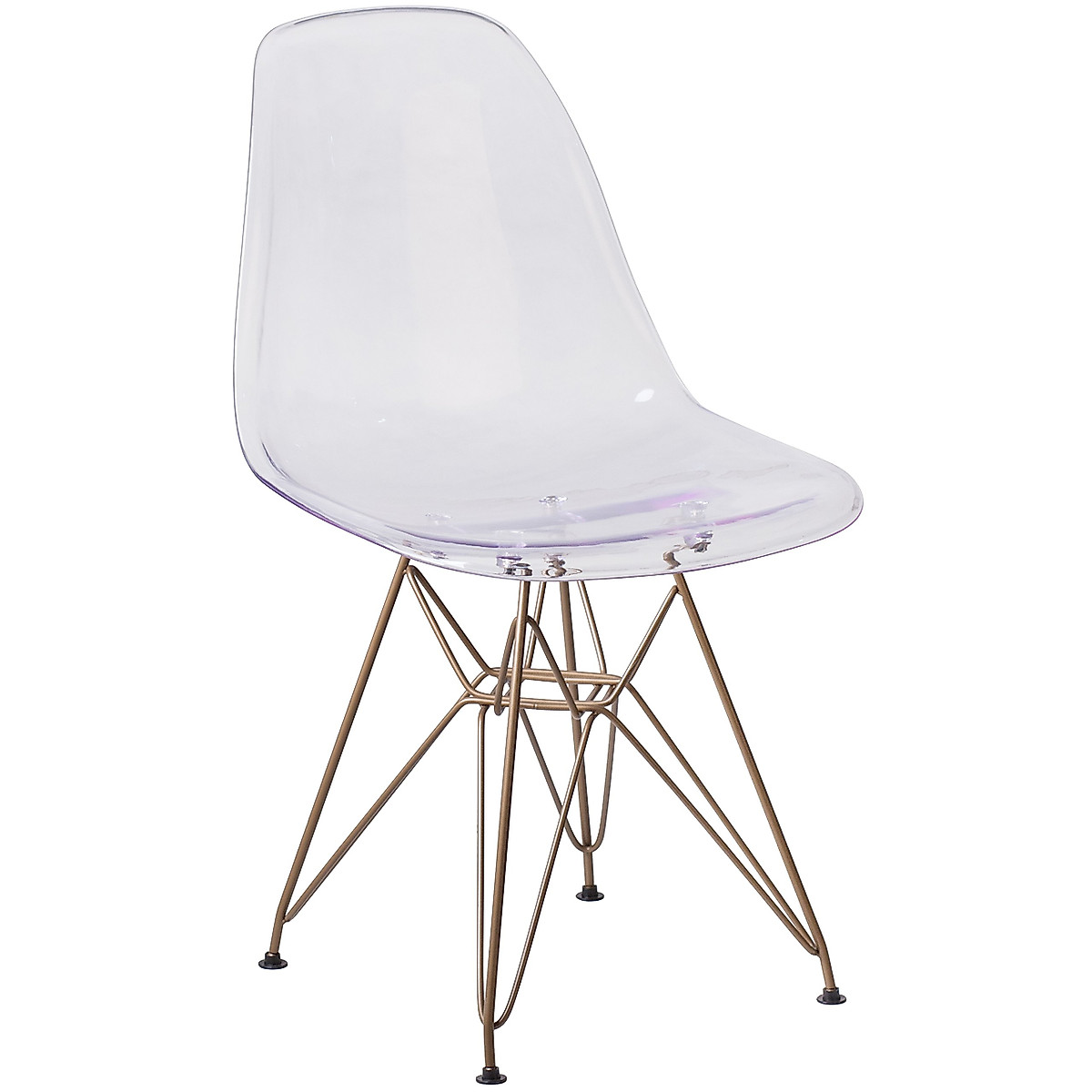 BizChair Ghost Chair with Gold Metal Base