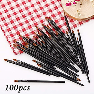 100 Pieces Disposable Lip Brushes Multifunctional Beauty Makeup Brush Lipstick Gloss Eyeshadow Applicator Smudge Cosmetic Tool Set