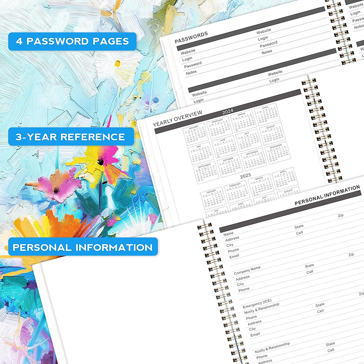 2023-2024 Monthly Planner/Calendar - Monthly Planner 2023-2024 with Two-Side Pocket, January 2023-December 2024, 9" x 11", Two Years Monthly Planner, Flexible Cover, Perfect Organizer