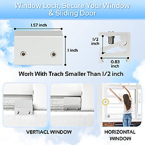 Garfine Portable AC Window Seal Kit Compatible with 5.9 inch Hose, Max Length 61.4”, Window Vent Kit with Vent Screen, 2 Types of Weather Stripping and Window Lock for Window & Patio Sliding Door