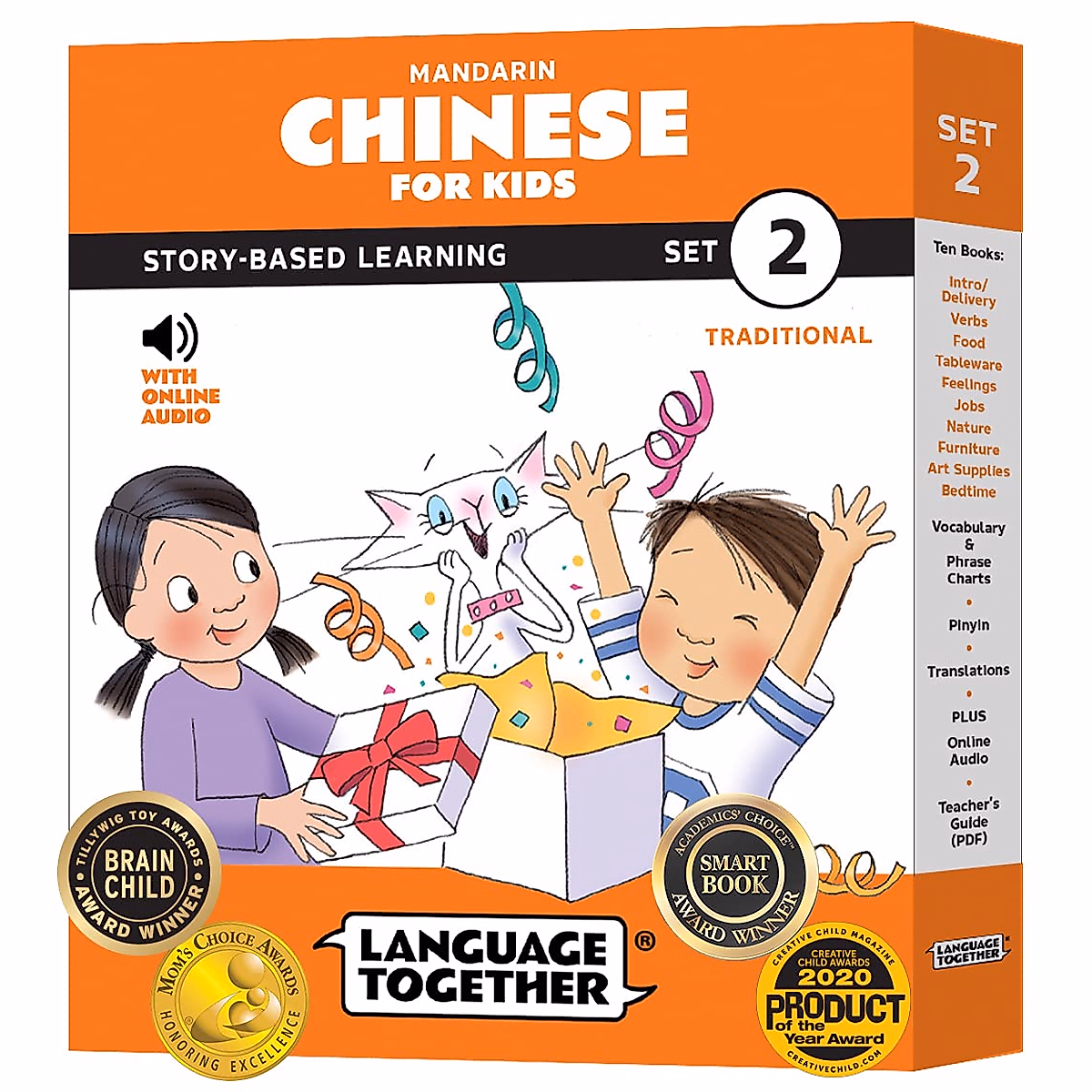 Chinese for Kids 2: Beginner Chinese Readers Book Pack with Online Audio and 100 More Everyday Words in Pinyin and Traditional Chinese for Kids 3-8 years by Language Together
