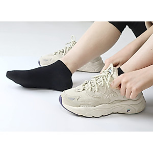 Women Ankle Soft Ultra Thin Mesh Beathable Viscose Bamboo Anti Odor Summer Cool Socks Low Cut Sock 5 Pairs,4-8/9-11 (Black, Medium)