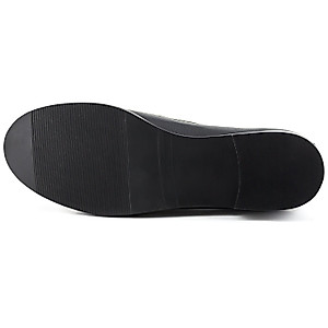 Womens Casual Comfort Genuine Leather Driving Moccasins Slip on Penny Loafer Black Grainy 8