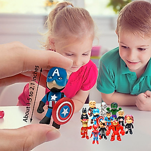 Superhero Kids Birthday Cake Decor Mini Character Toy Set,18/24 Pcs Action Hero Figurines for Cupcake and Easter Egg Decoration (24)