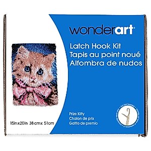 Patons Wonderart Prize Kitty Latch Hook Kit, 15" X 20"