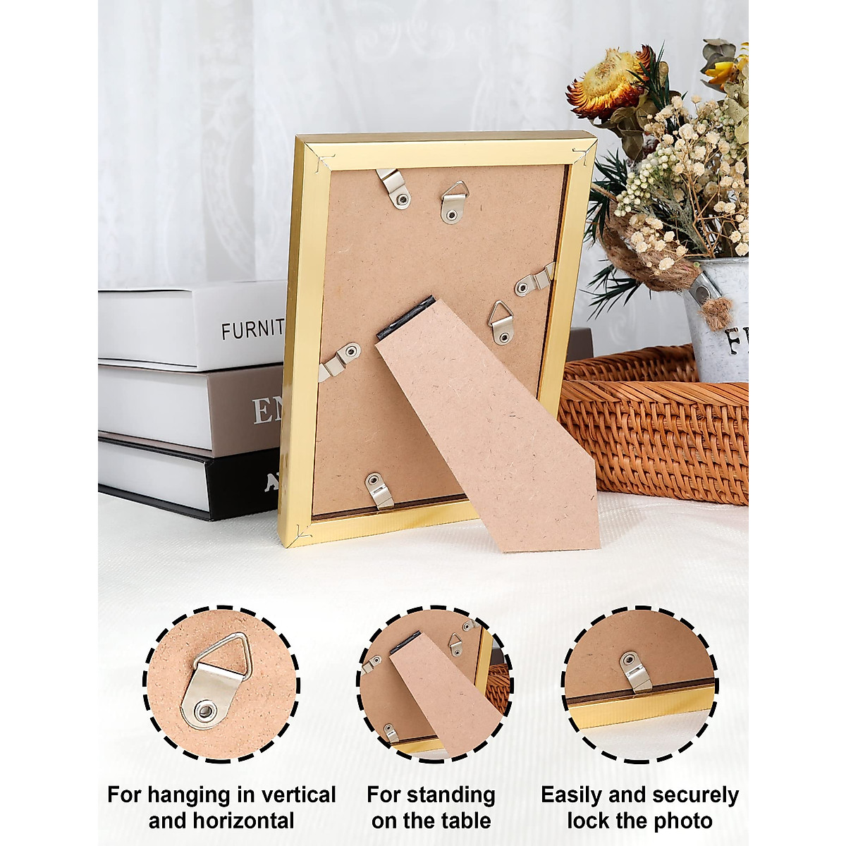 Annecy 4x6 Picture Frames (1 Pack, Gold), Simple Designed Photo Frame, For Pictures 4x6 for Wall Mounting, Classic Simple Home Office Decor