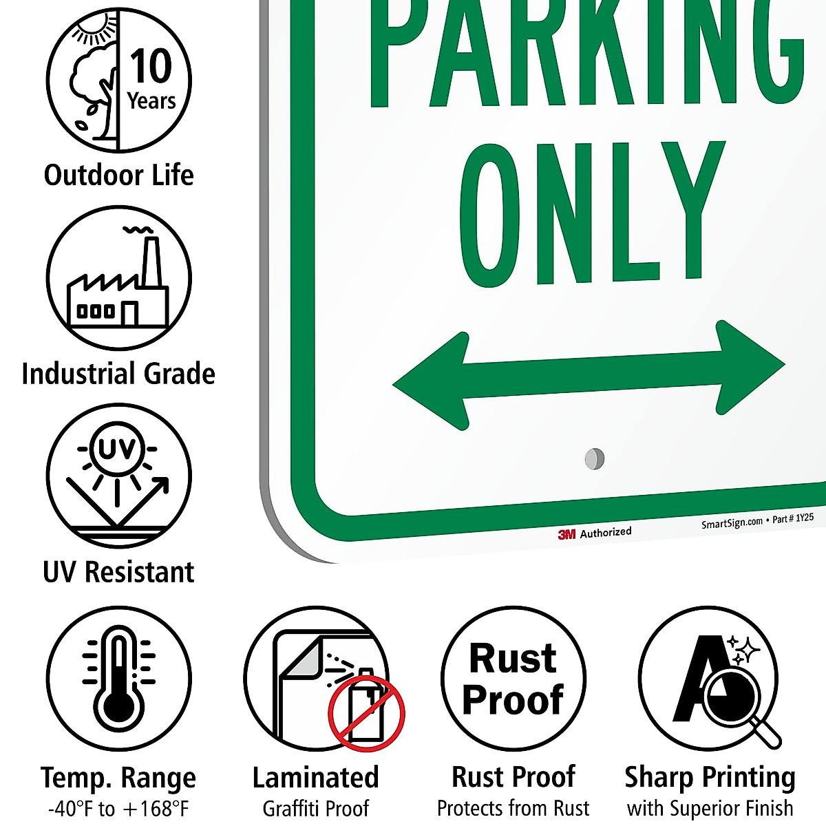 "Employee Parking Only" Sign With Bidirectional Arrow By SmartSign | 12" x 18" 3M Engineer Grade Reflective Aluminum